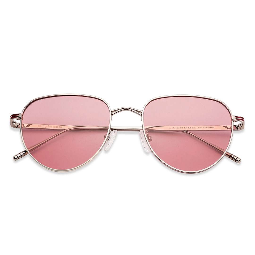 Silver PInk Full Rim Aviator John Jacobs JJ Tints JJ S12502-C2 ...