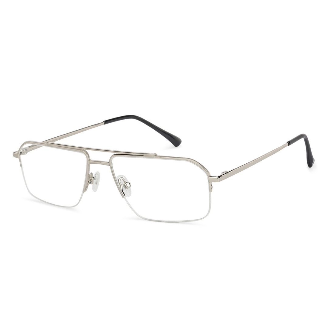 Buy Silver Black Half Rim Rectangle John Jacobs Supreme Steel JJ E13584 ...