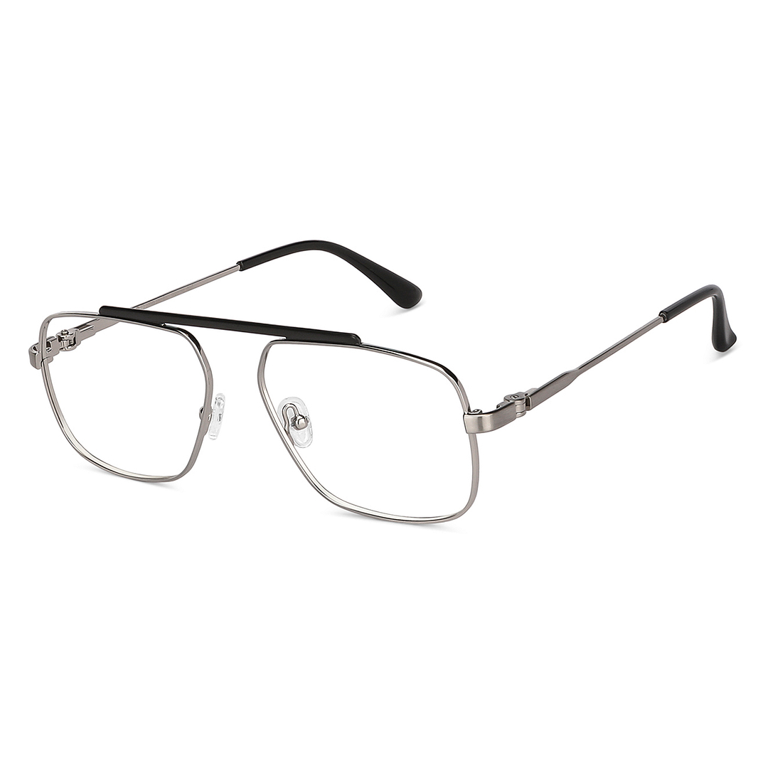 Buy Silver Black Full Rim Square John Jacobs Supreme Steel JJ E12712-C4 ...
