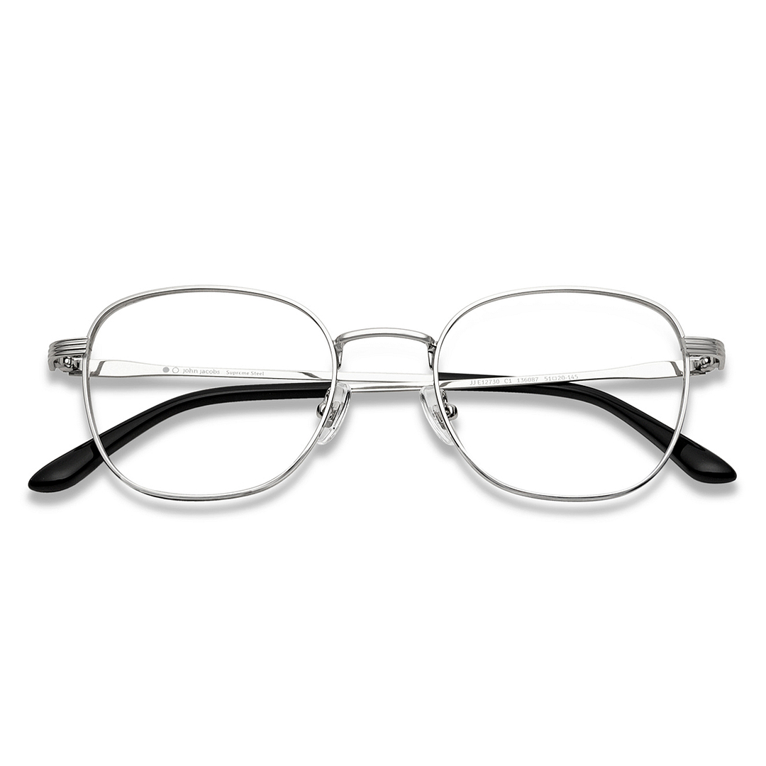 Buy Silver Black Full Rim Square John Jacobs Supreme Steel JJ E12730-C1 ...