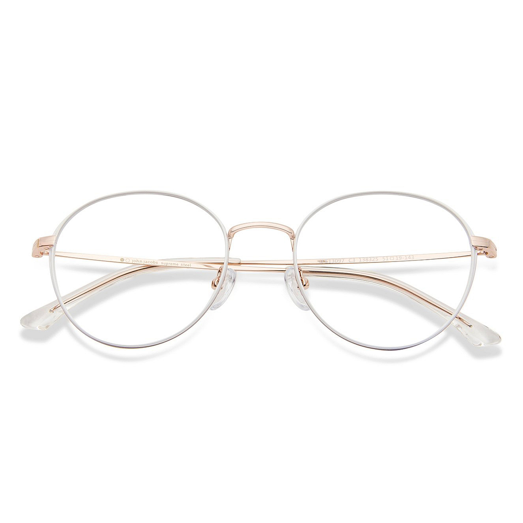 Buy White Gold Transparent Full Rim Round John Jacobs Supreme Steel JJ ...