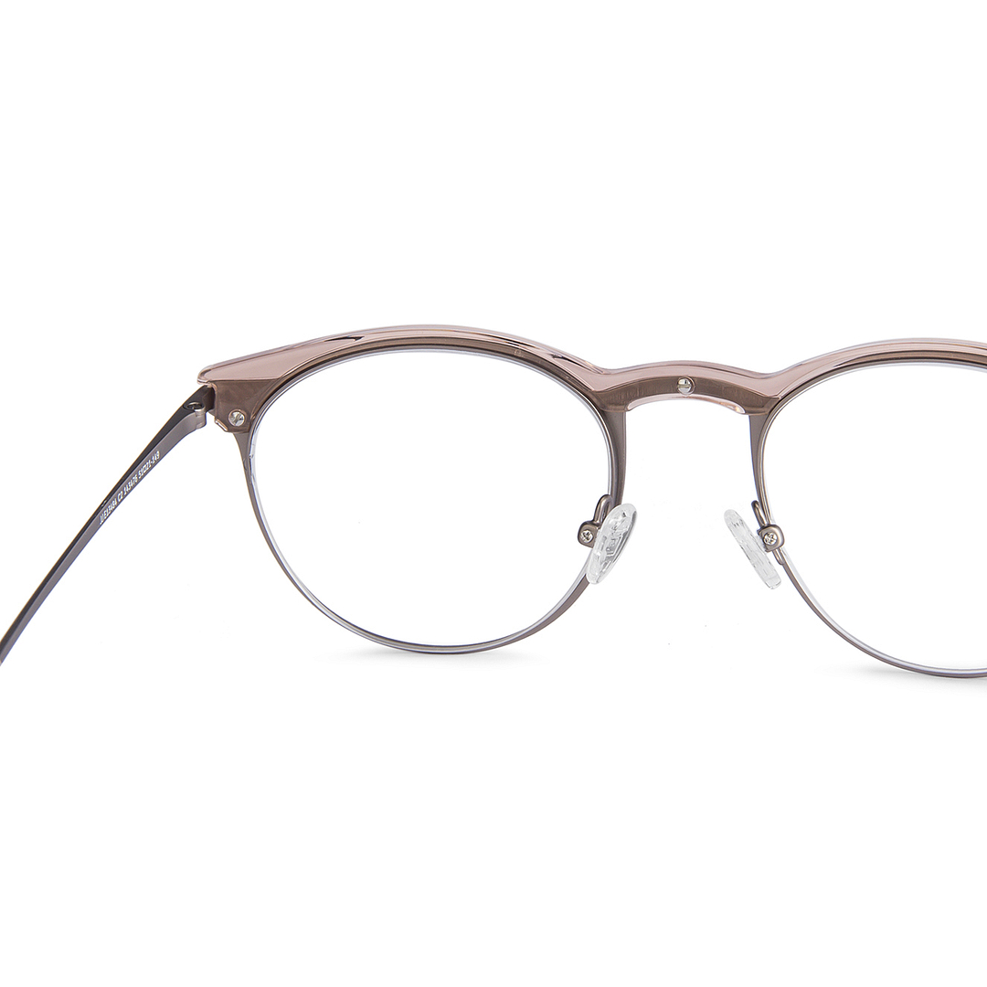 Buy Brown Transparent Matte Gunmetal Brown Transparent Full Rim Round ...