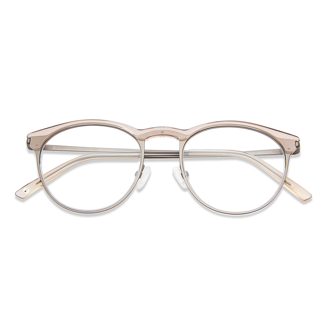 Buy Brown Transparent Matte Gunmetal Brown Transparent Full Rim Round ...