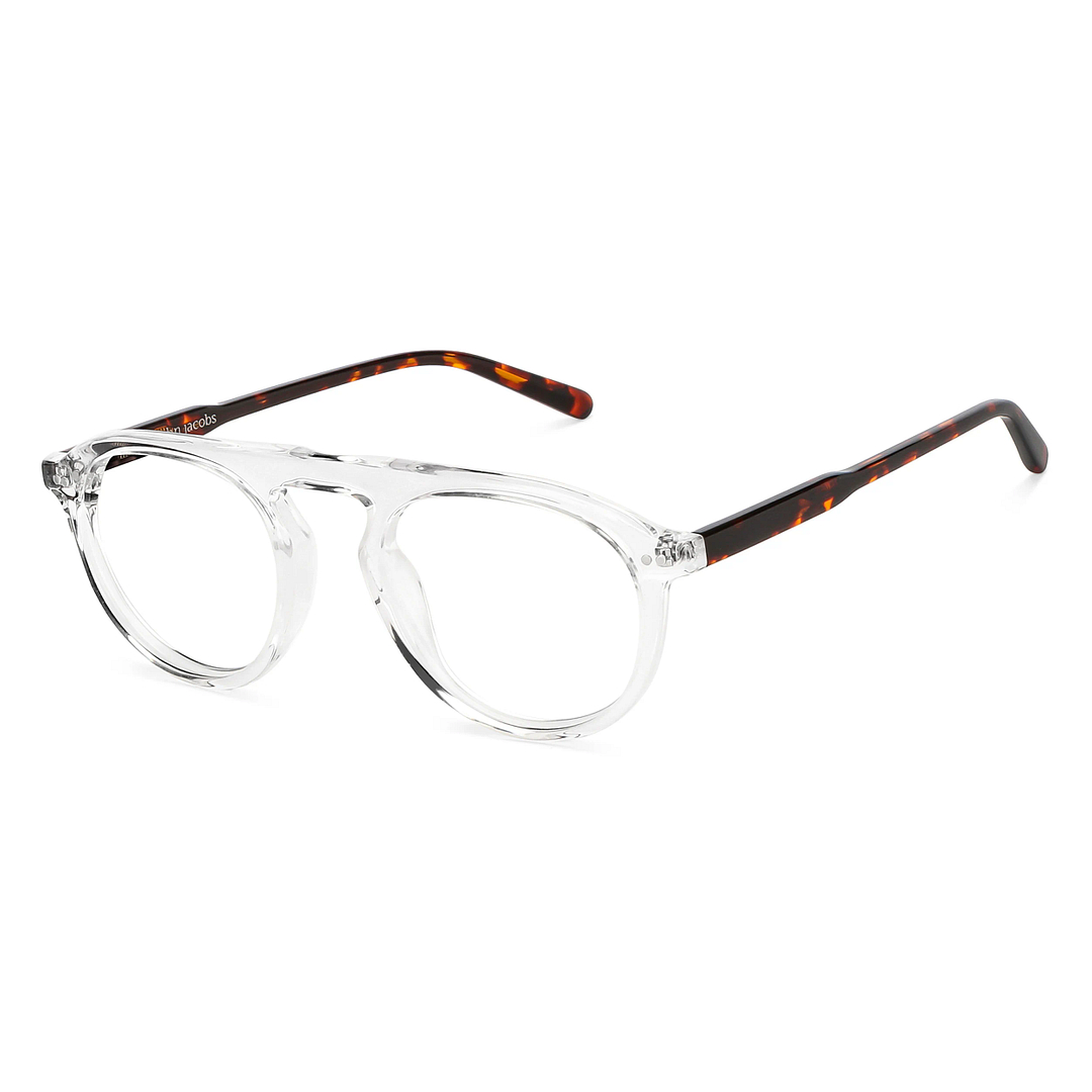 Buy Transparent Brown Tortoise Full Rim Round John Jacobs Rich Acetate ...