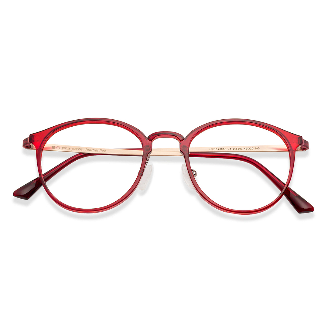 Buy John Jacobs Red Ultem Round Spectacles Online