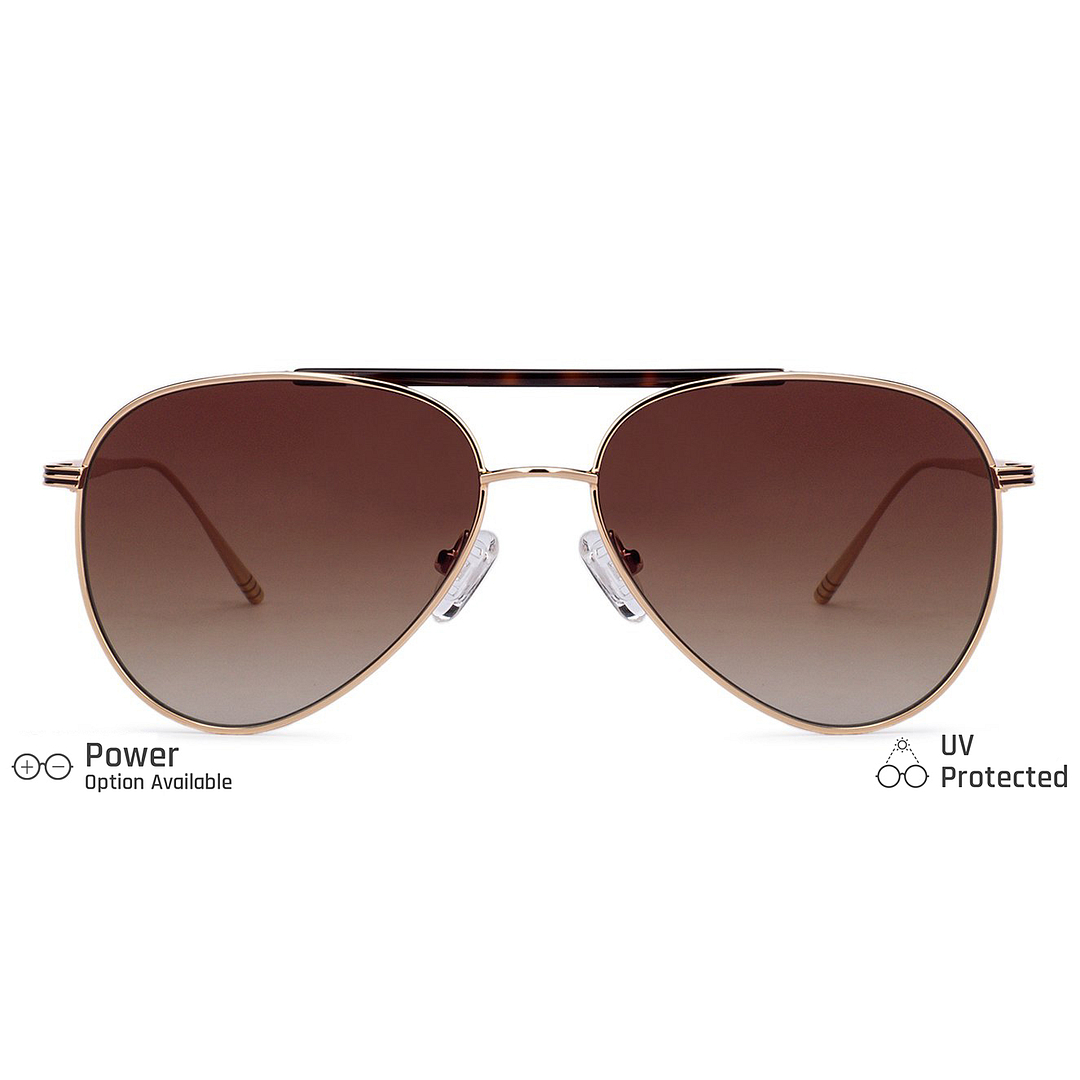 Buy Gold Tortoise Gold Brown Gradient Full Rim Aviator Shape John ...