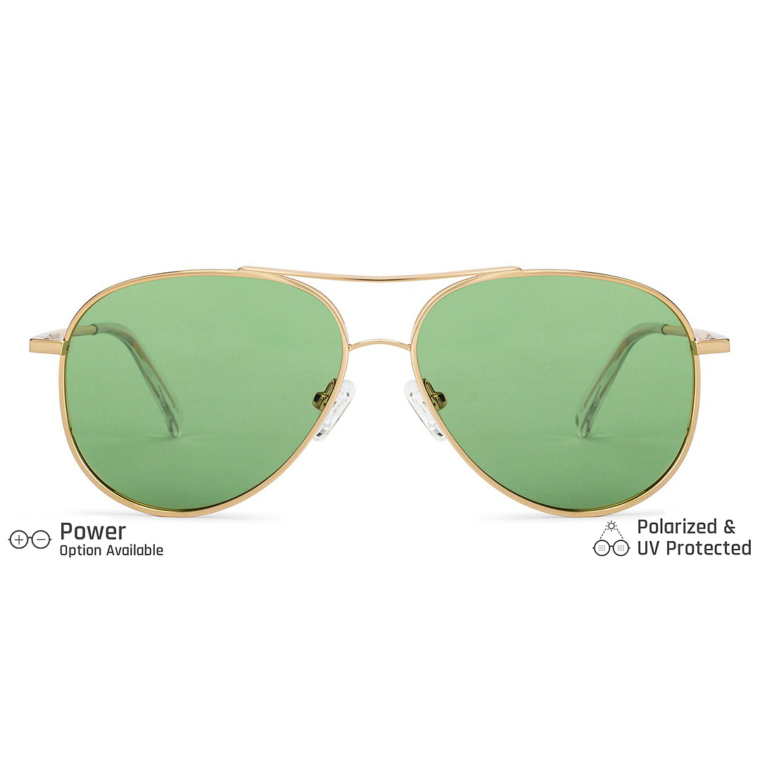 Buy Gold Green Full Rim Aviator John Jacobs JJ Tints JJ S12805-C2 ...