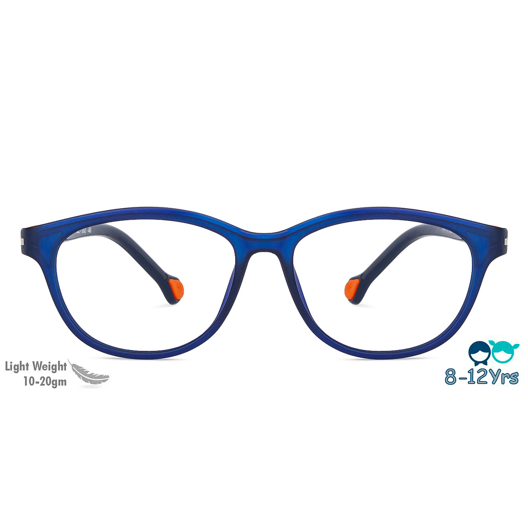 Buy Kids Glasses: Matte Blue Orange Full Rim Rectangle Kids 8-12 yrs ...