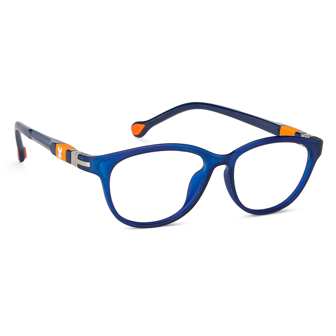 Buy Kids Glasses: Matte Blue Orange Full Rim Rectangle Kids 8-12 yrs ...
