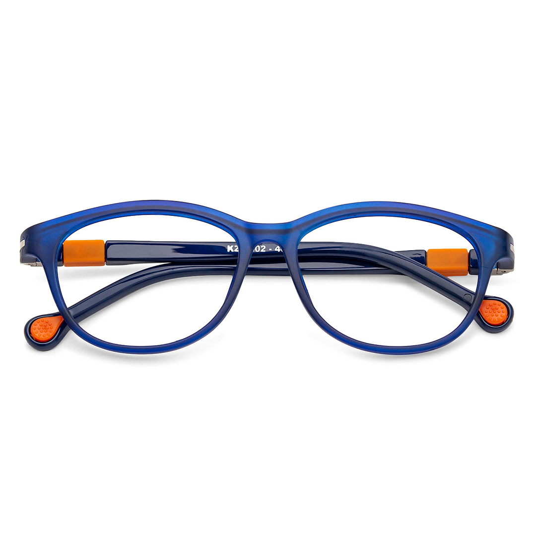Buy Kids Glasses: Matte Blue Orange Full Rim Rectangle Kids 8-12 yrs ...