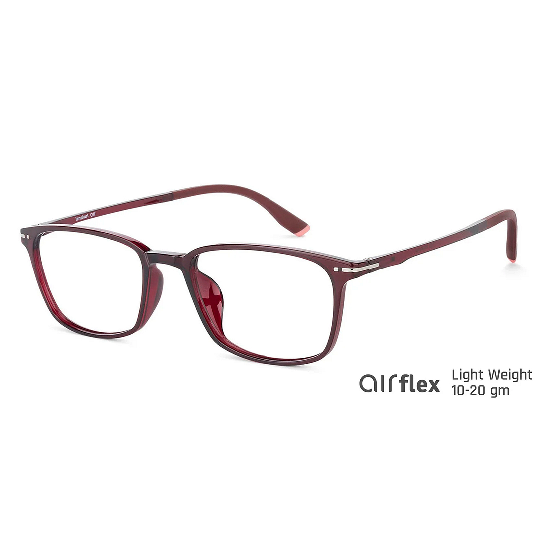 Buy Lenskart Air Red Ultem Rectangle Spectacles Online || Lenskart ...