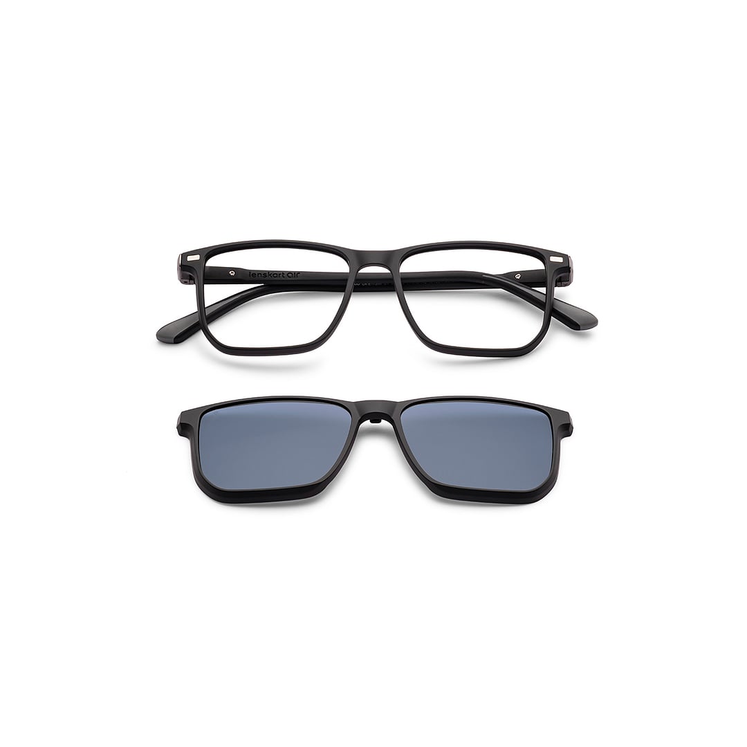 Light Blue Black Full Rim Square Lenskart Air Switch LA E17268 Clip On ...