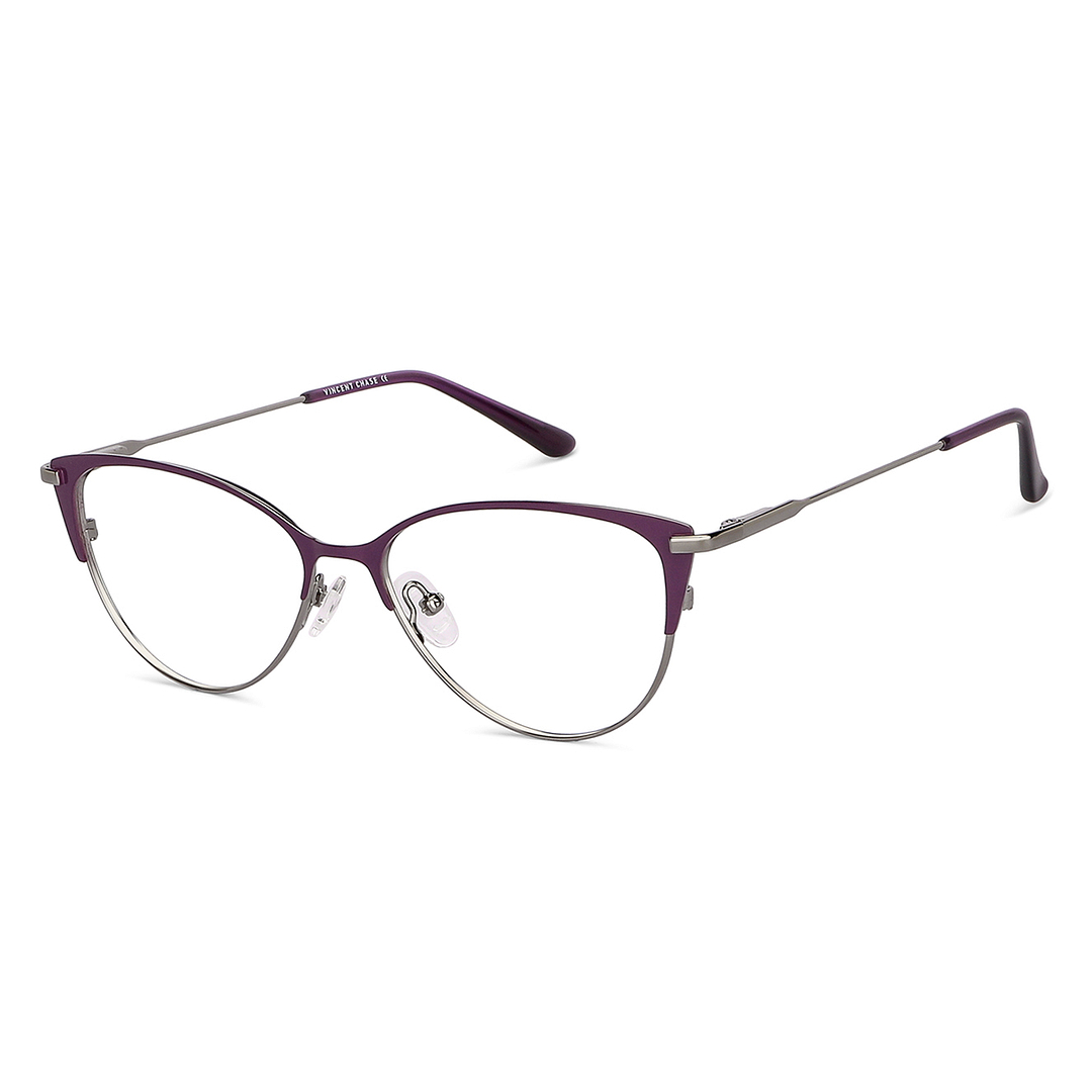 Buy Purple Gunmetal Purple Full Rim Cat Eye Vincent Chase SLEEK STEEL ...