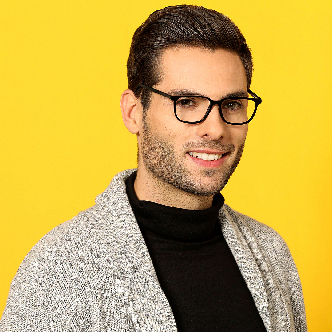 Buy Black Full Rim Rectangle Vincent Chase Online Classic Acetate VC ...