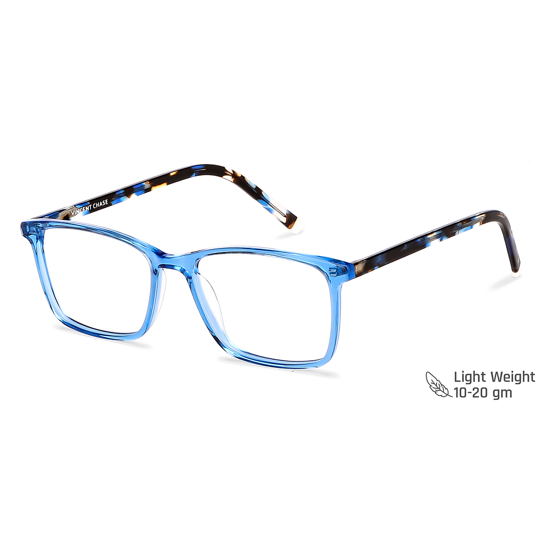 Blue Transparent Blue Brown White Full Rim Rectangle Vincent Chase HD ...