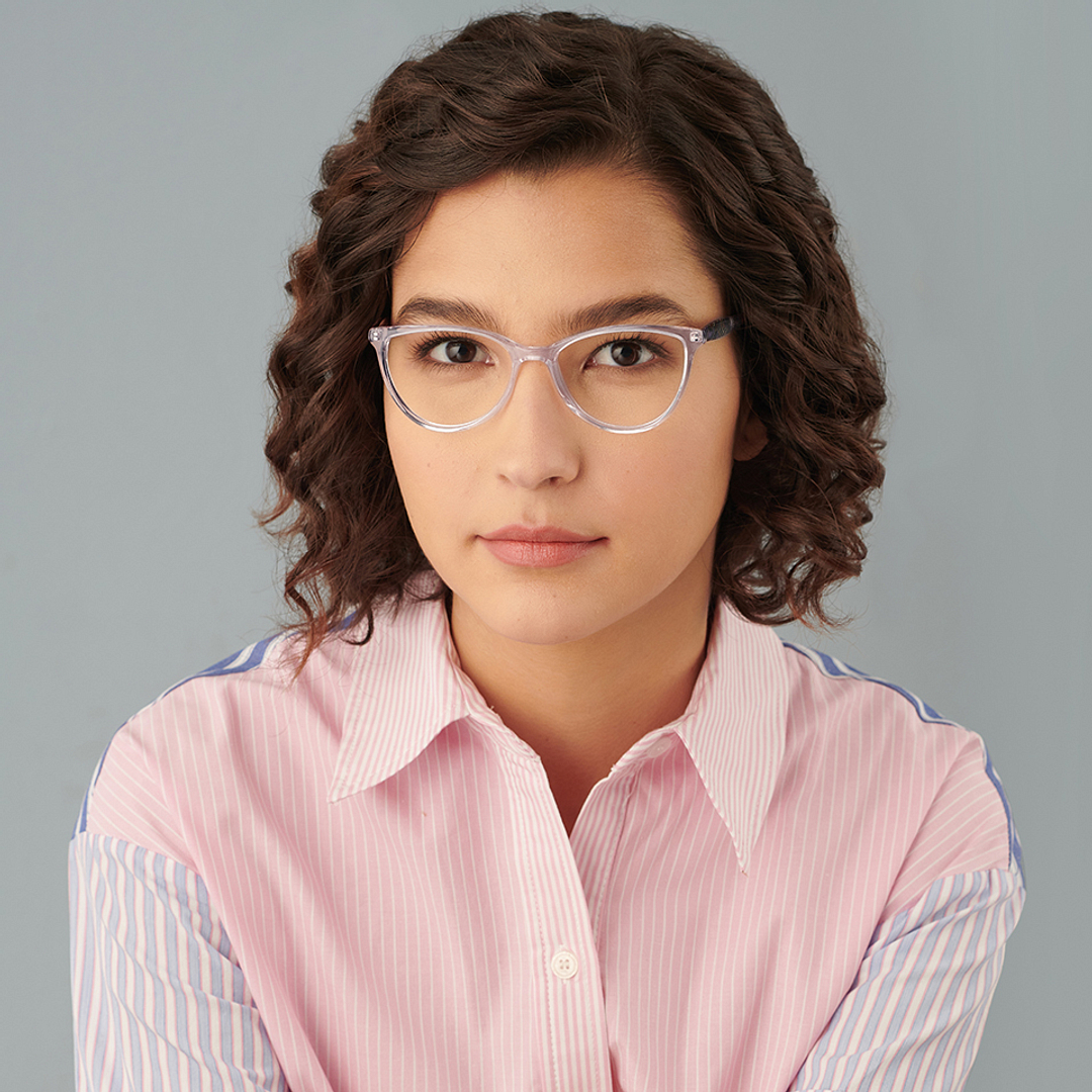 Buy Purple Transparent Purple Multicolor Full Rim Cat Eye Vincent Chase ...