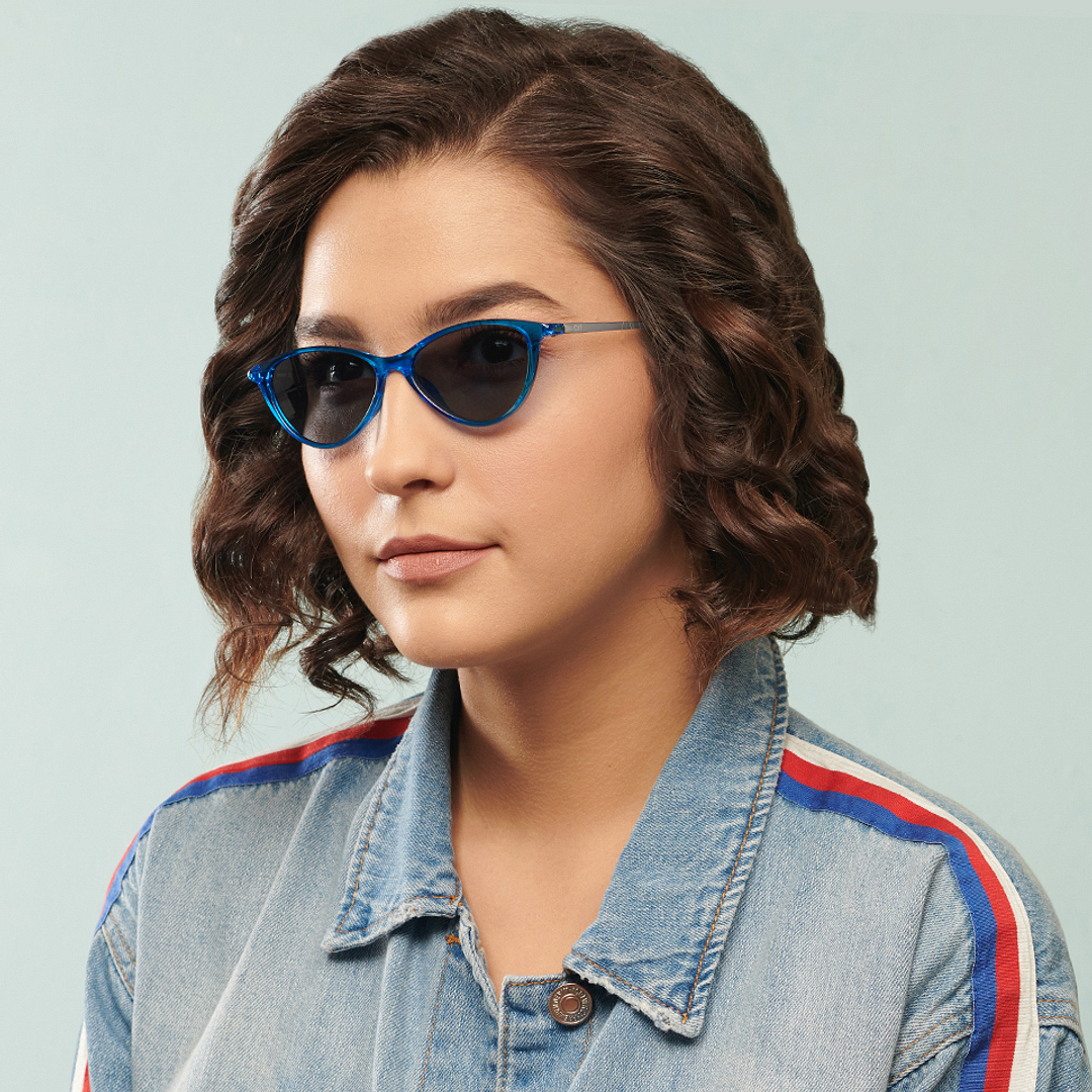 Grey Navy Blue Full Rim Cat Eye Vincent Chase NON- METAL SUN LA S13158 ...