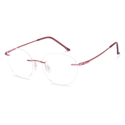 Buy Pink Rimless Round Eye Player SLEEK STEEL E002 Eyeglasses at Lenskart.