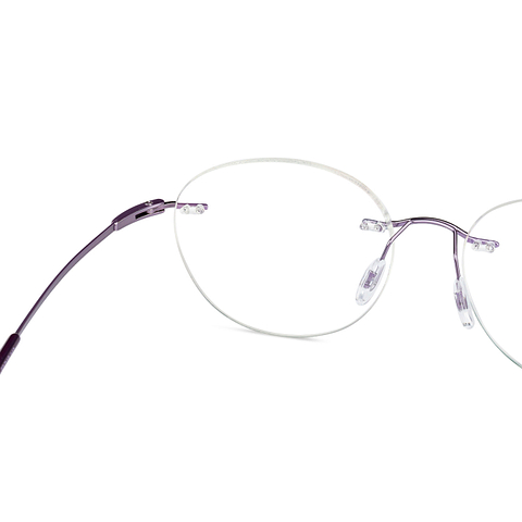Buy Purple Rimless Round Medium (Size-50) Eye Player SLEEK STEEL E002 ...