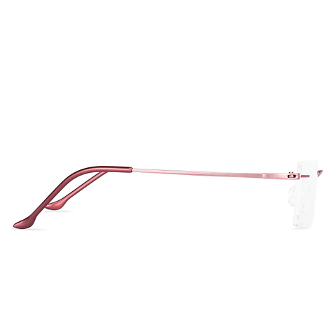 Pink Rimless Rectangle Medium (Size-52) Eye Player SLEEK STEEL E003 ...
