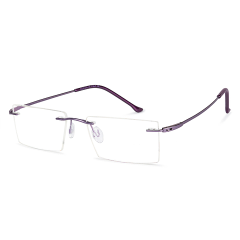 Shop online for Purple Rimless Rectangle Medium (Size-52) Eye Player ...