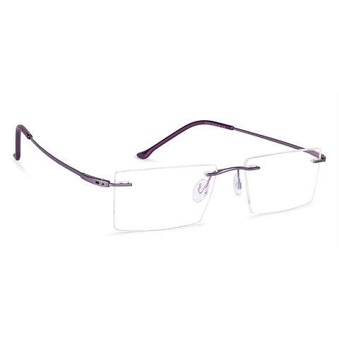 Shop online for Purple Rimless Rectangle Medium (Size-52) Eye Player ...