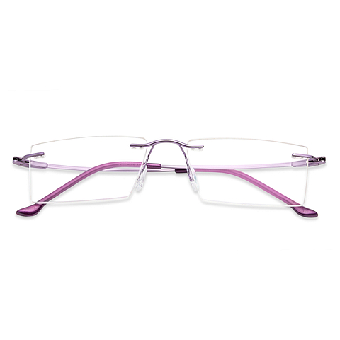Shop online for Purple Rimless Rectangle Medium (Size-52) Eye Player ...