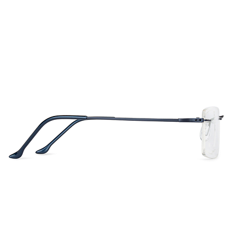 Buy Blue Rimless Rectangle Vincent Chase SLEEK STEEL E004 Eyeglasses at ...