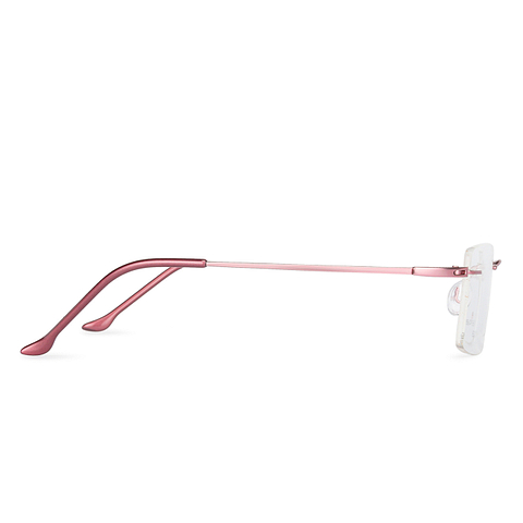 Buy Pink Rimless Rectangle Eye Player SLEEK STEEL E004 Eyeglasses at ...