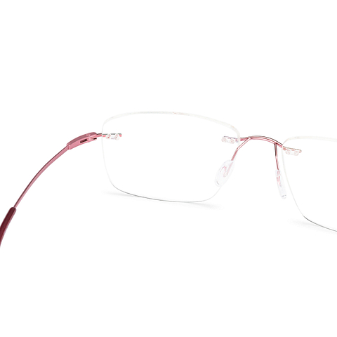 Buy Pink Rimless Rectangle Eye Player SLEEK STEEL E005 Eyeglasses at ...