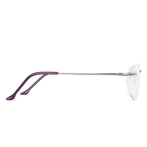 Purple Rimless Rectangle Vincent Chase SLEEK STEEL E005 Eyeglasses