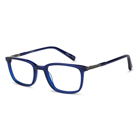Buy Blue Transparent Metal Blue Full Rim Rectangle Vincent Chase ...