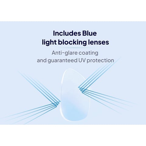 Buy Blue Block Zero Power Screen Glasses : Grey Full Rim Square ...