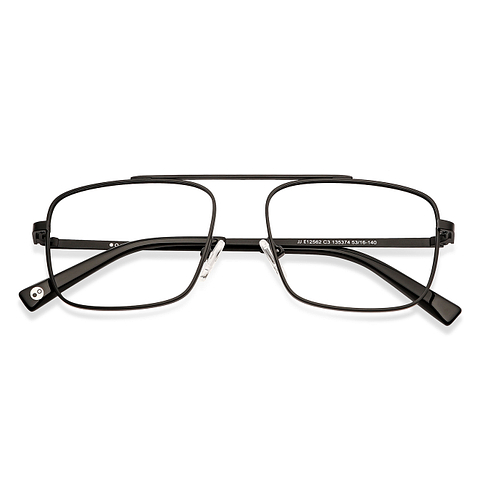 Buy John Jacobs Black Stainless Steel Square Spectacles Online ...