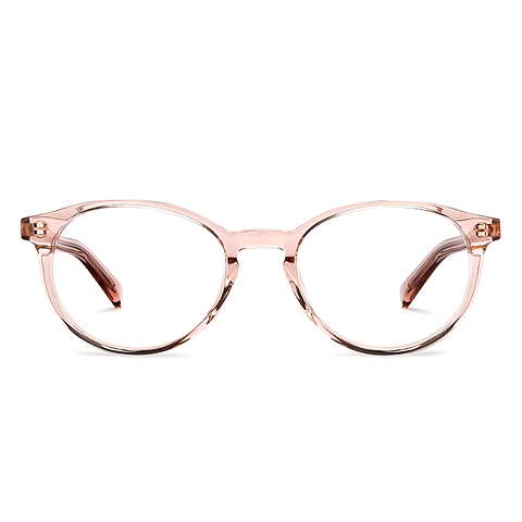 Buy Blue Block Phone Computer Glasses: Pink Transparent Full Rim Round ...