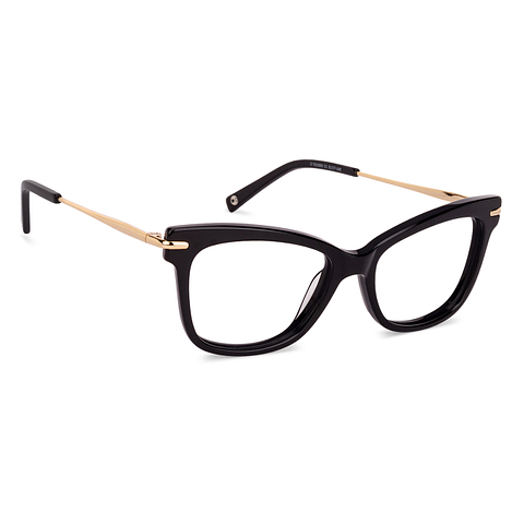 Blue Block Phone & Computer Glasses: Black Golden Full Rim Cat Eye John ...