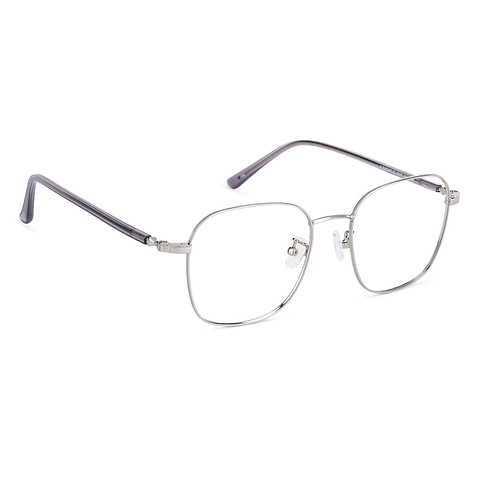 Buy John Jacobs Silver Stainless Steel Square Spectacles Online ...