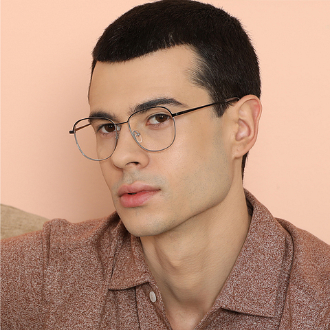 Buy Silver Blue Full Rim Square John Jacobs JJ Pro Titanium JJ E12553 ...