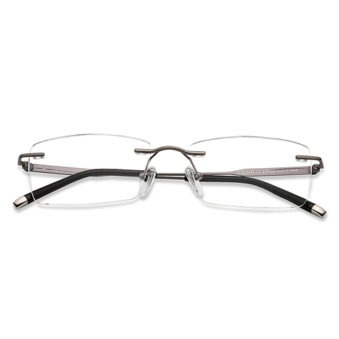 Buy Gunmetal Black Rimless Rectangle Large Size-54 John Jacobs Pro ...