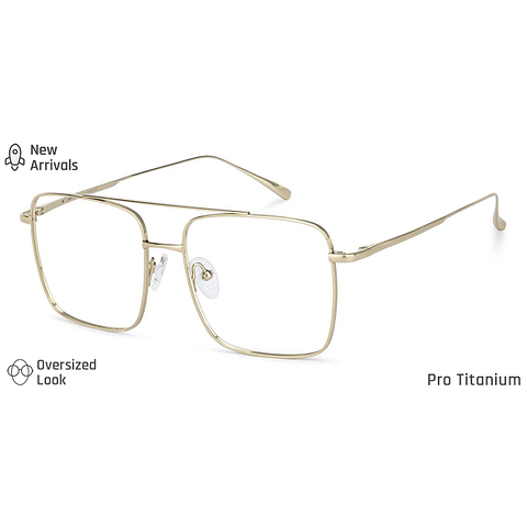 Buy John Jacobs Gold Titanium Square Spectacles Online || Lenskart ...