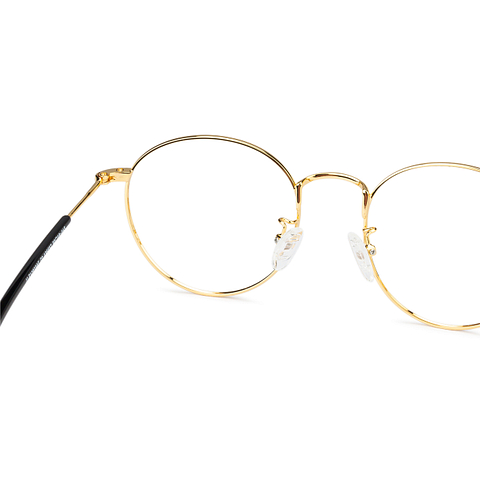 Gold Black Full Rim Round Medium (Size-50) John Jacobs Supreme Steel JJ ...