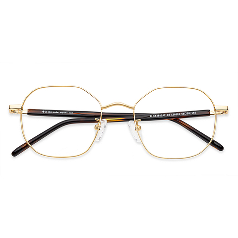 Buy John Jacobs Gold Stainless Steel Hexagonal Spectacles Online ...