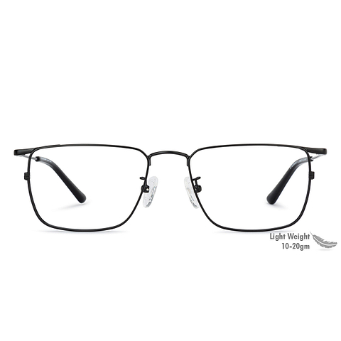 Buy John Jacobs Black Stainless Steel Rectangle Spectacles Online ...