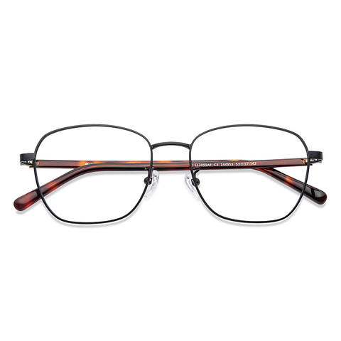 Buy John Jacobs Black Stainless Steel Square Spectacles Online ...