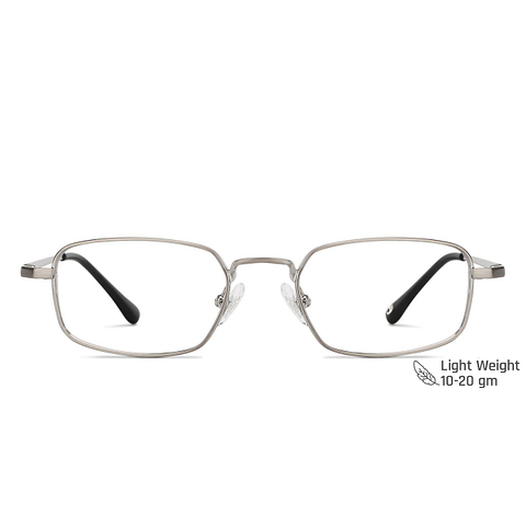 Buy John Jacobs Silver Stainless Steel Rectangle Spectacles Online ...