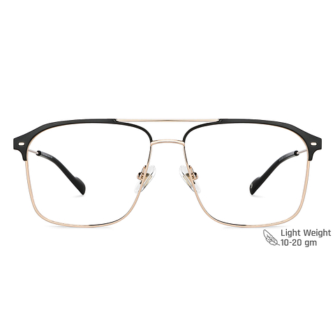 Gold Black Full Rim Square John Jacobs Supreme Steel JJ E13595-C1 ...