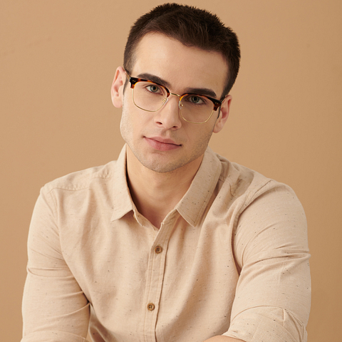 Tortoise Golden Full Rim Clubmaster John Jacobs Supreme Steel JJ E13772 ...