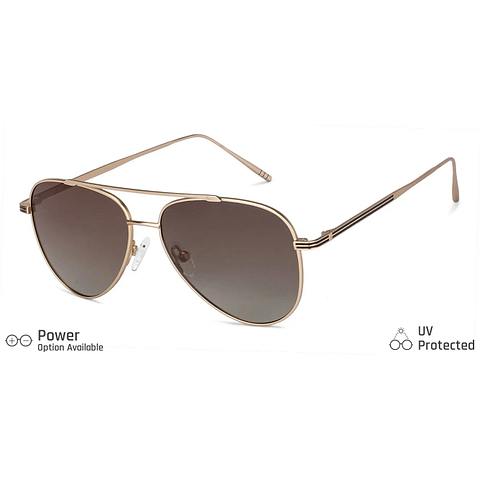 Matte Gold Brown Solid Full Rim Aviator John Jacobs JJ Tints JJ S11472L ...