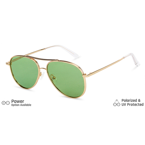 Buy Gold Green Full Rim Aviator John Jacobs JJ Tints JJ S12805-C2 ...