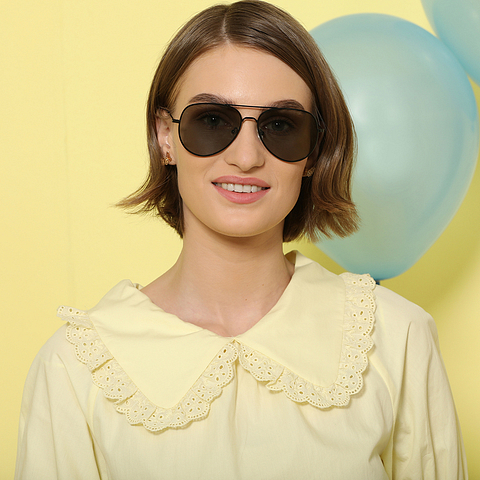 Buy Black Grey Full Rim Aviator John Jacobs JJ TINTS JJ S12812-C2 ...